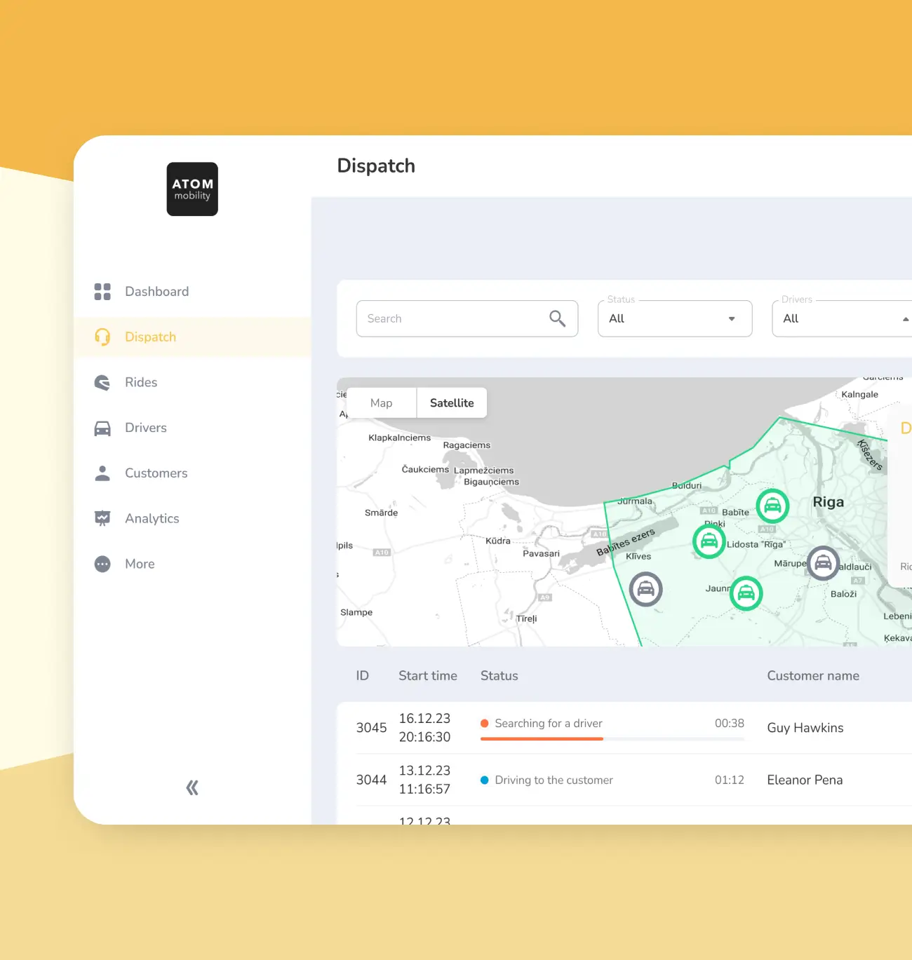 ATOM | Use cases | Taxi software